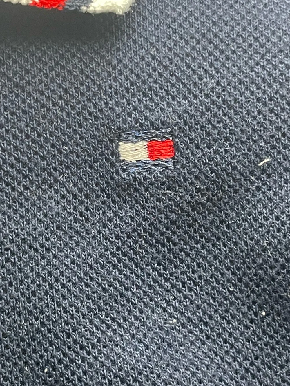 Tommy Hilfiger | One Pieces | Tommy Hilfiger Navy Knit Polo With Red ...